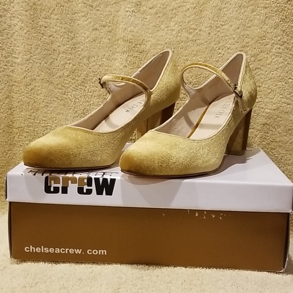 chelsea crew | Shoes | Chelsea Crew Oprah Velvet Mustard Heels Mary ...